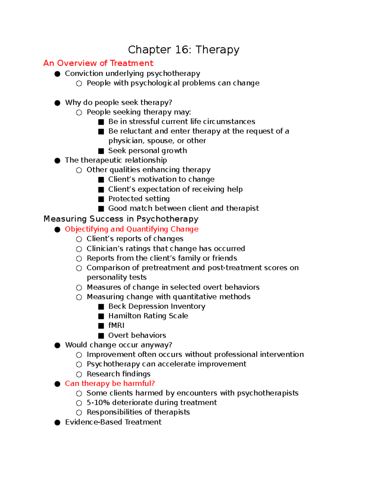 Chapter 16 Therapy - Chapter 16: Therapy An Overview of Treatment ...