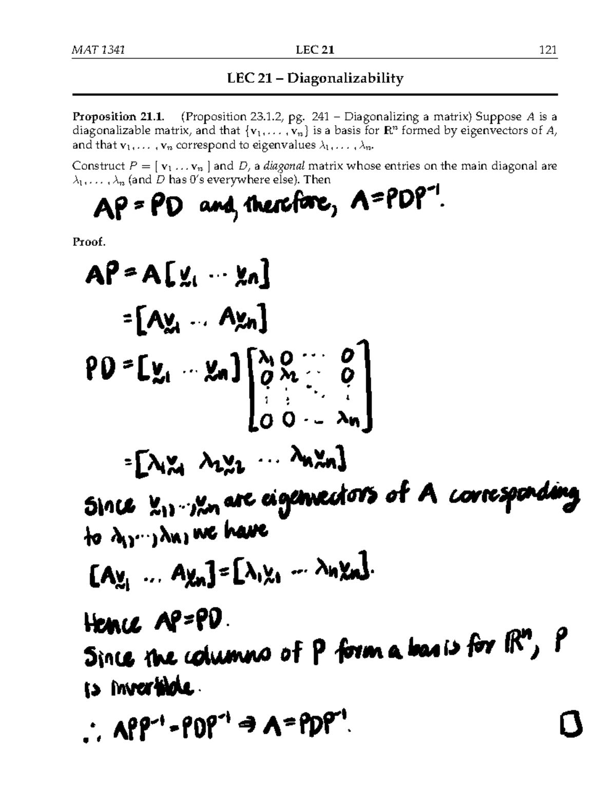 MAT 1341 Lecture 21 Filled - MAT 1341 LEC 21 121 LEC 21 ...