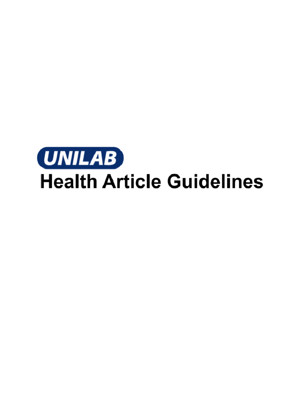 Unilab Health Article Guidelines - Corporate Vision Become the most ...