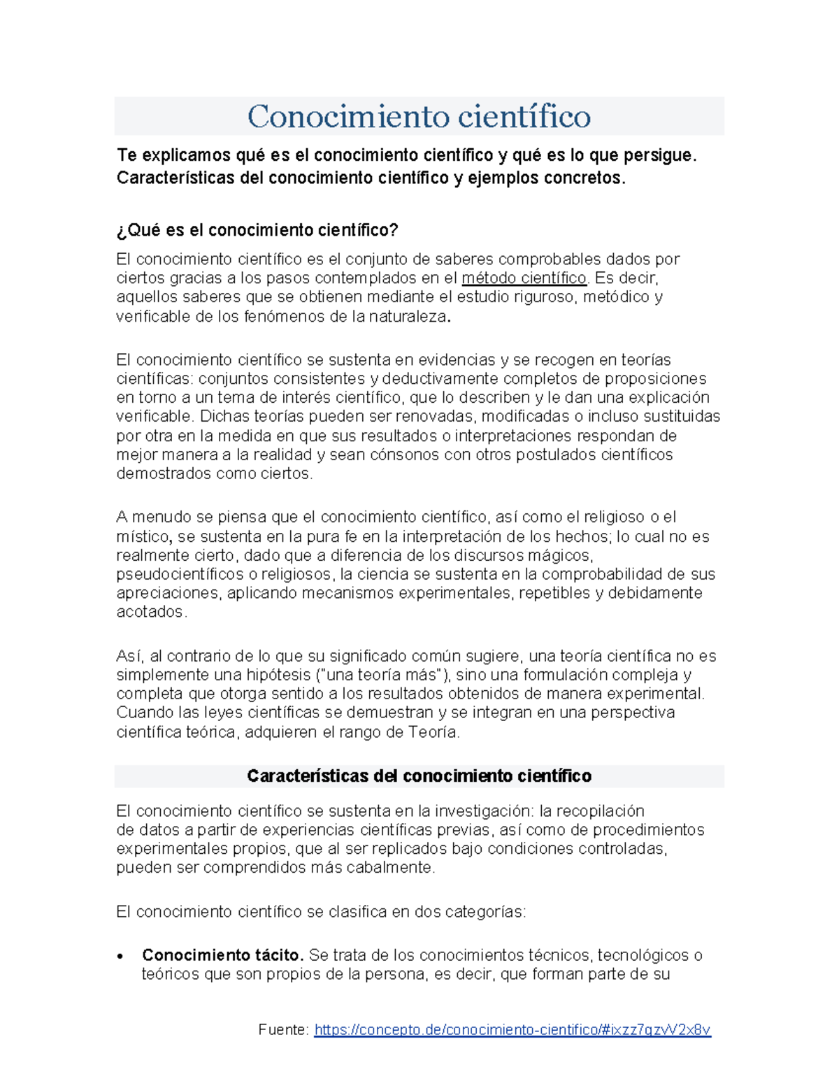 Conocimiento cientifico - Fuente: concepto/conocimiento-cientifico/# ...