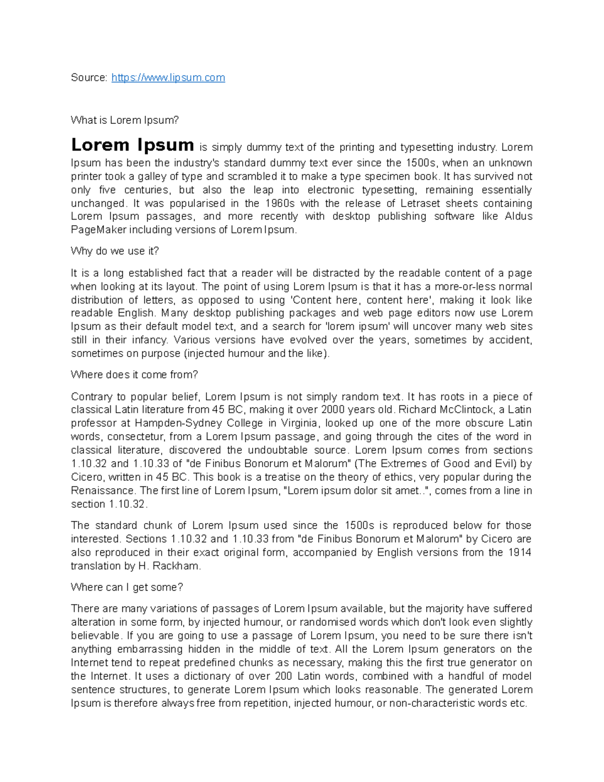 Lorem Ipsum and its Meaning - Source: lipsum What is Lorem Ipsum? Lorem ...