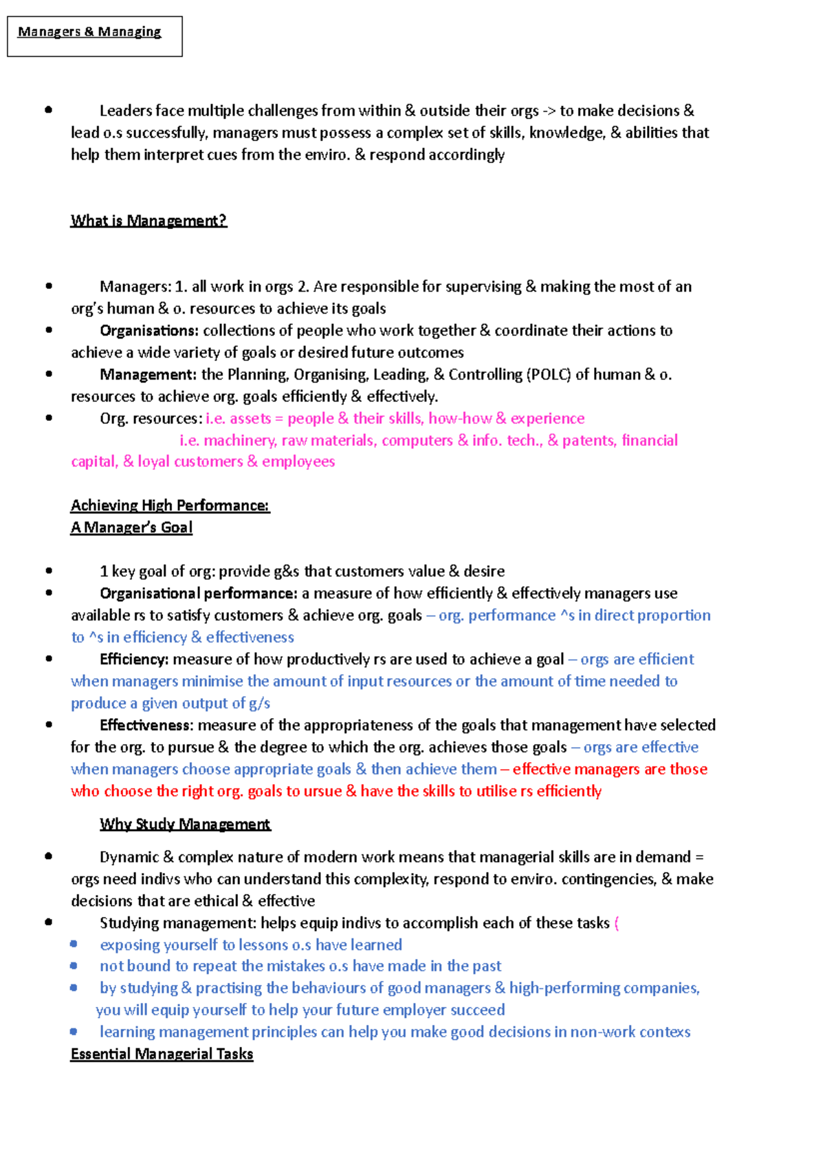 OBS 114 Chapter 2 Notes - OBS 114 - UP - Studocu