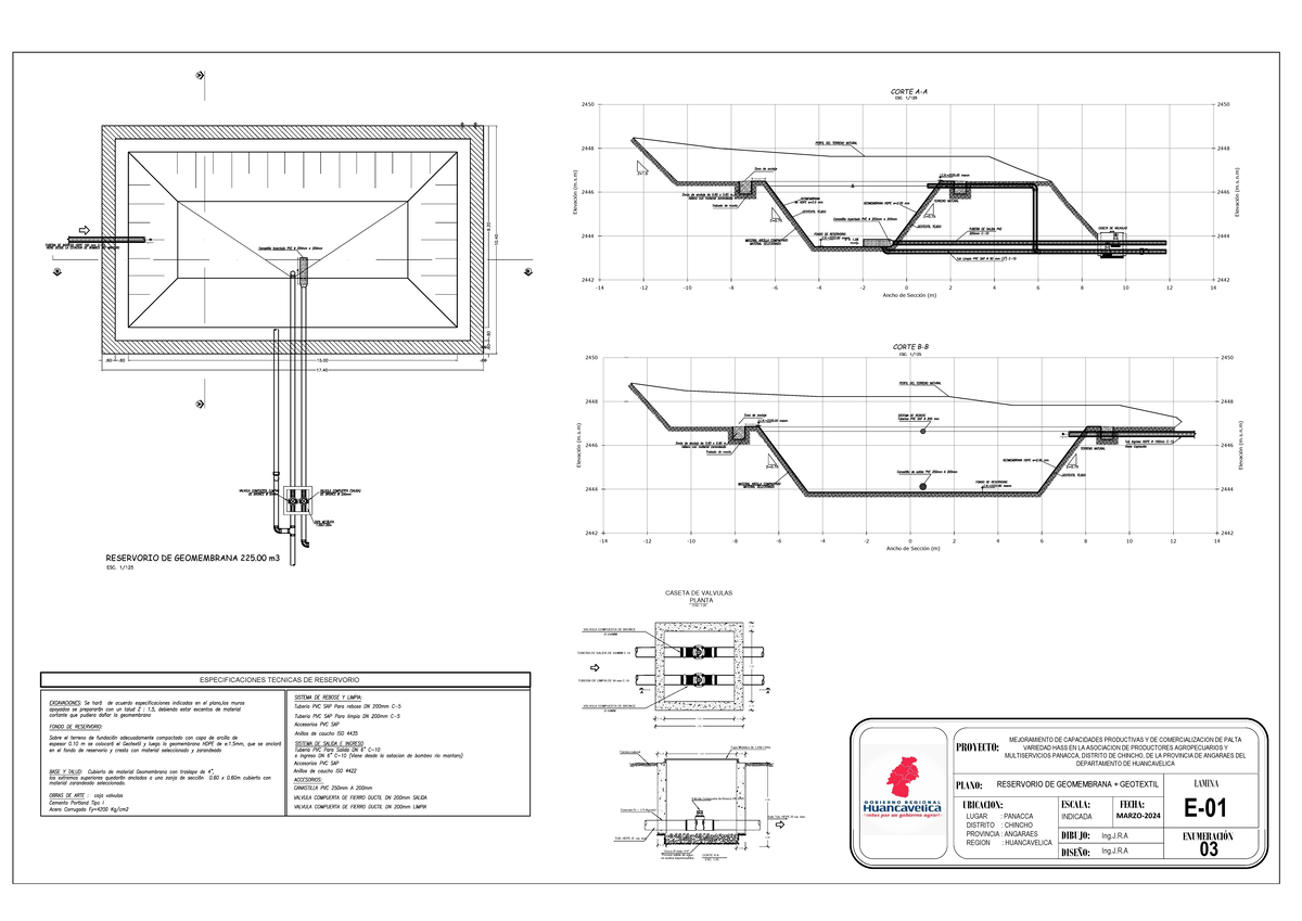 03.- Reservorio de Geomembrana (1)-Reservorio A2 ccc - Ingreso B B A A RESERVORIO DE GEOMEMBRANA ...
