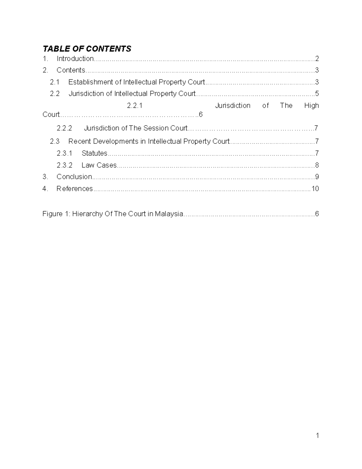 Malaysia Legal System - TABLE OF CONTENTS - Studocu
