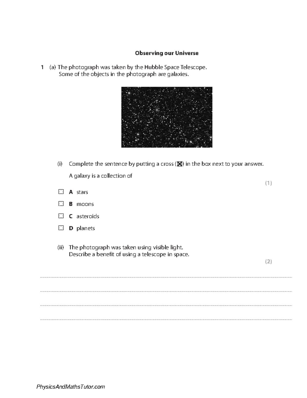 Astronomy 3 QP - physics homework and coursework for exams and practice ...