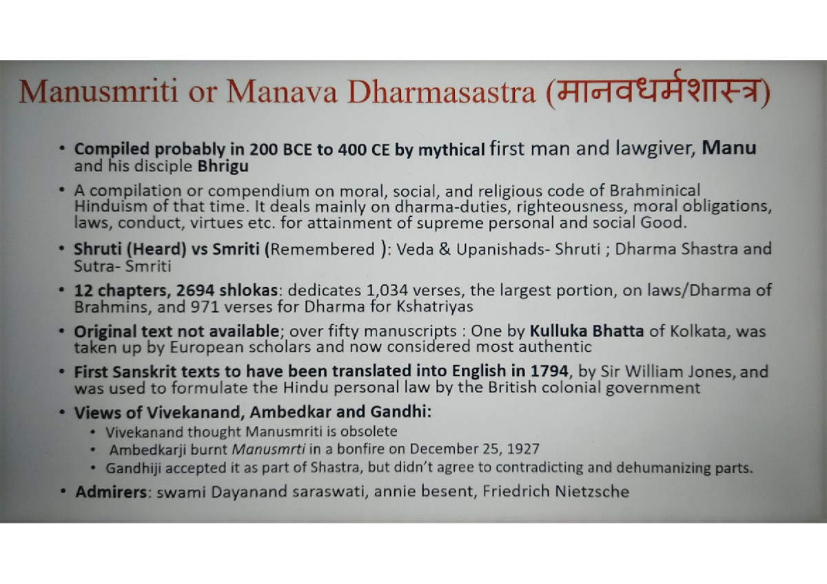 Manu - manusmriti - Studocu
