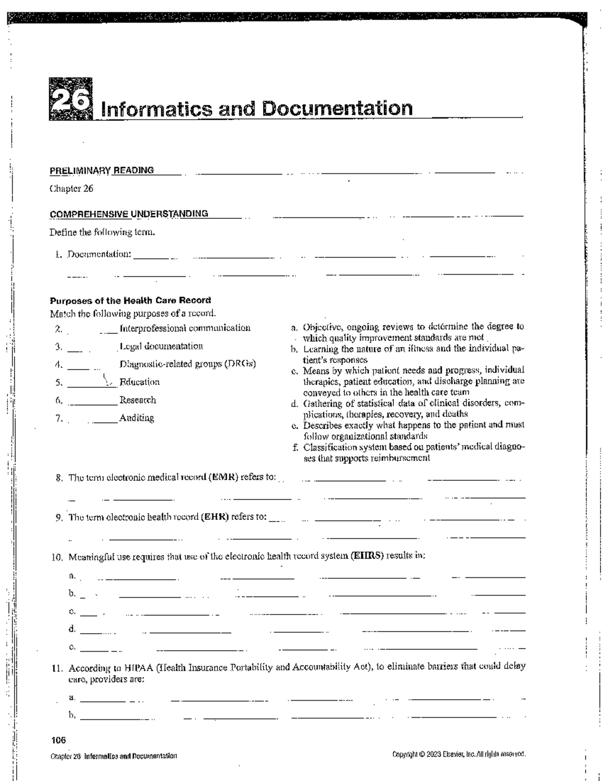 Ch. 26,29,31 Study Guide - 26 Informatics and Documentation PRELIMINARY ...