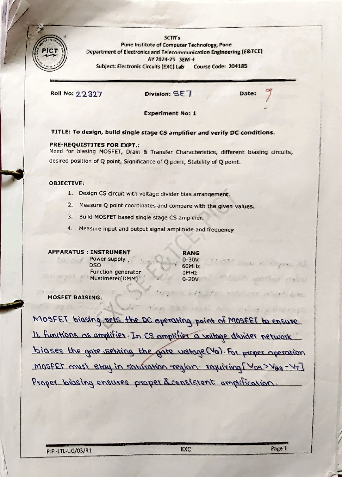 EXC File - File for PICT SE ENTC - PICT recentage ) Pune Institute of Computer Technology, Pune ...