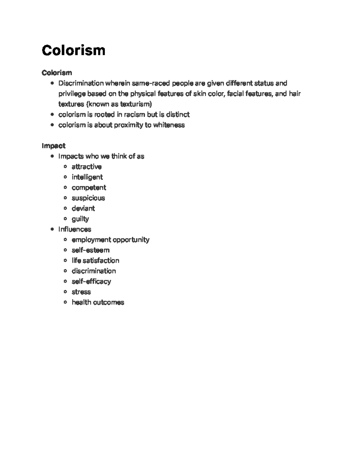 Colorism - Monica Kearney - C o l o r i s m Colorism Impact ...