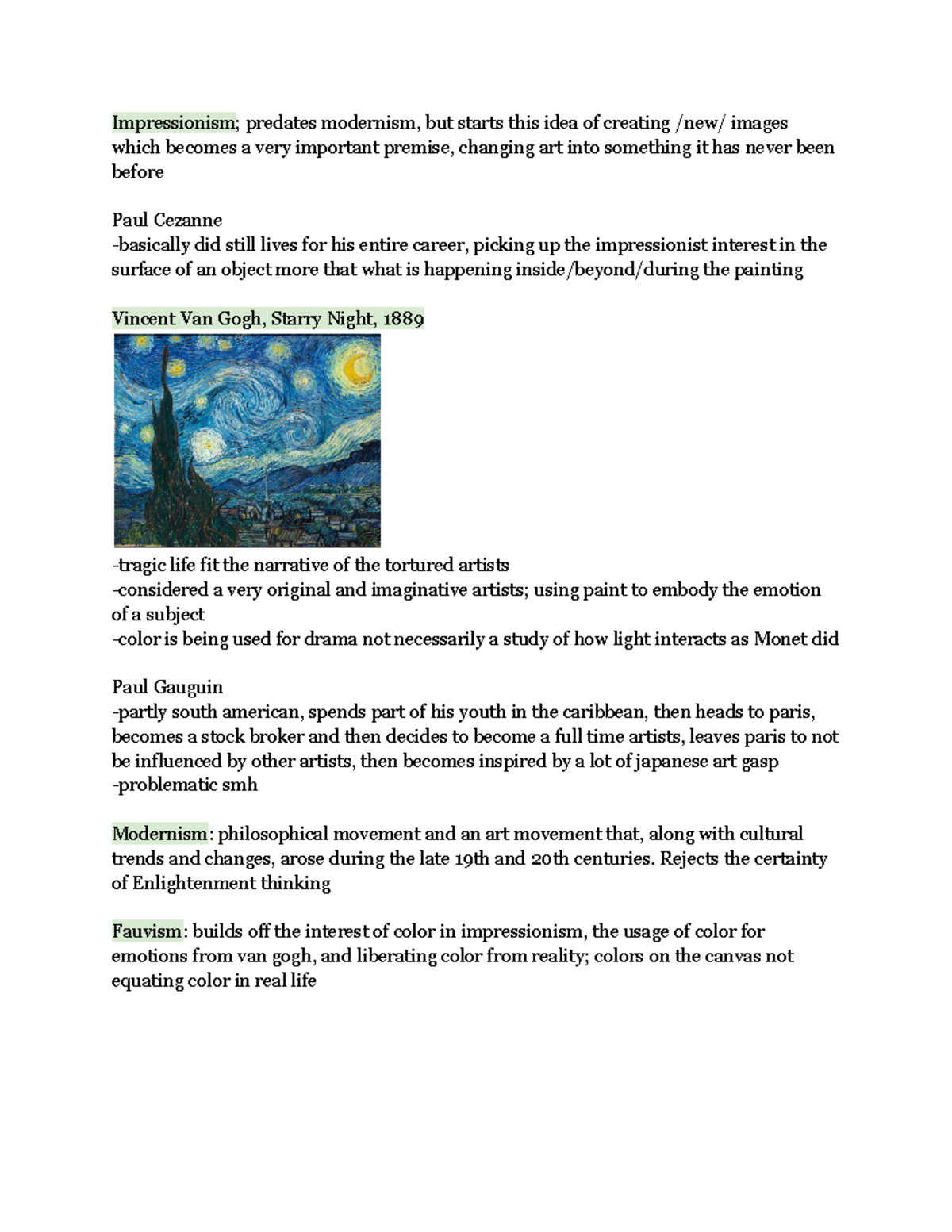 5 22 European Modernism - Impressionism; predates modernism, but starts ...