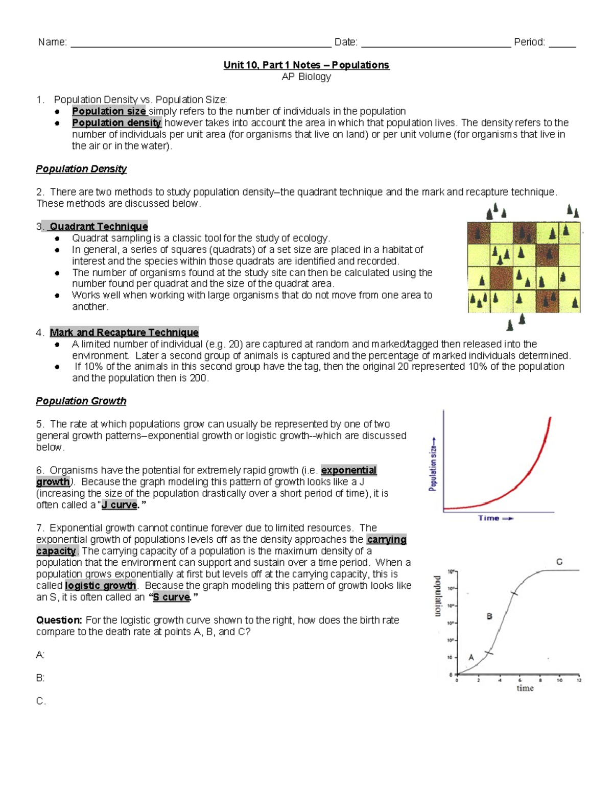 U1p1 - population ecology notes - 2017 2018 - Name