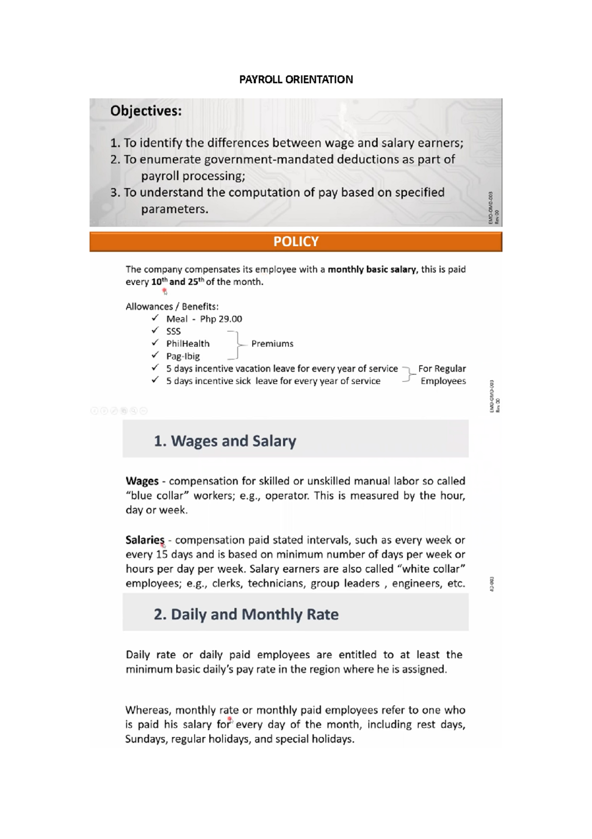 Payroll - management advisory service - PAYROLL ORIENTATION - Studocu