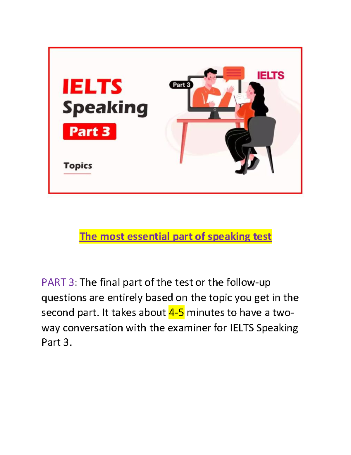IELTS - Speaking Part 3 - The most essential part of speaking test PART ...