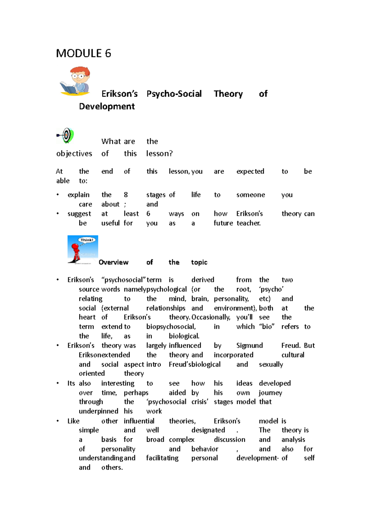 Module 6.Erick Erikson s Psycho-Social Theory.Activity 1(3) - MODULE 6 ...