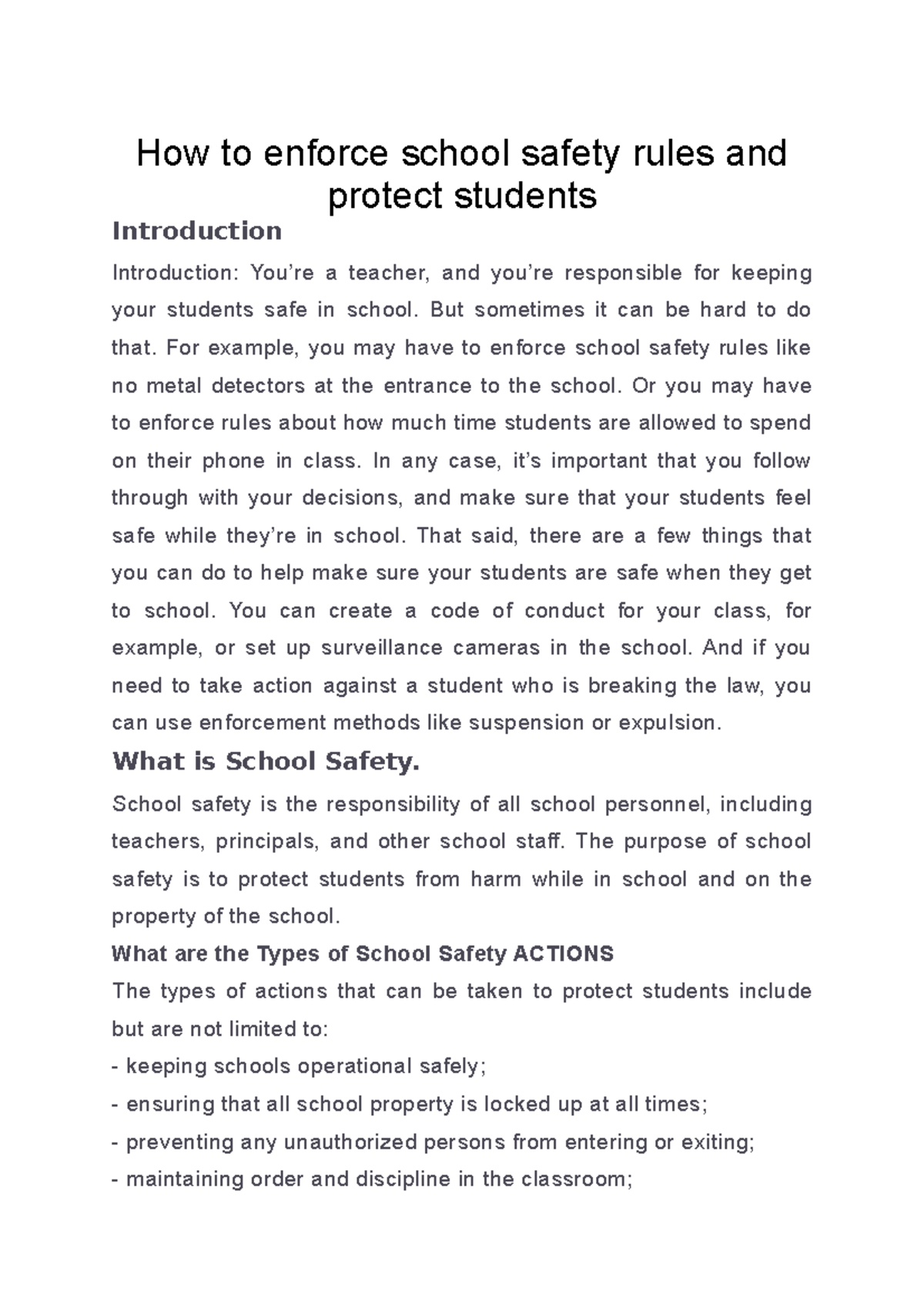 How to enforce school safety rules and protect students - How to ...