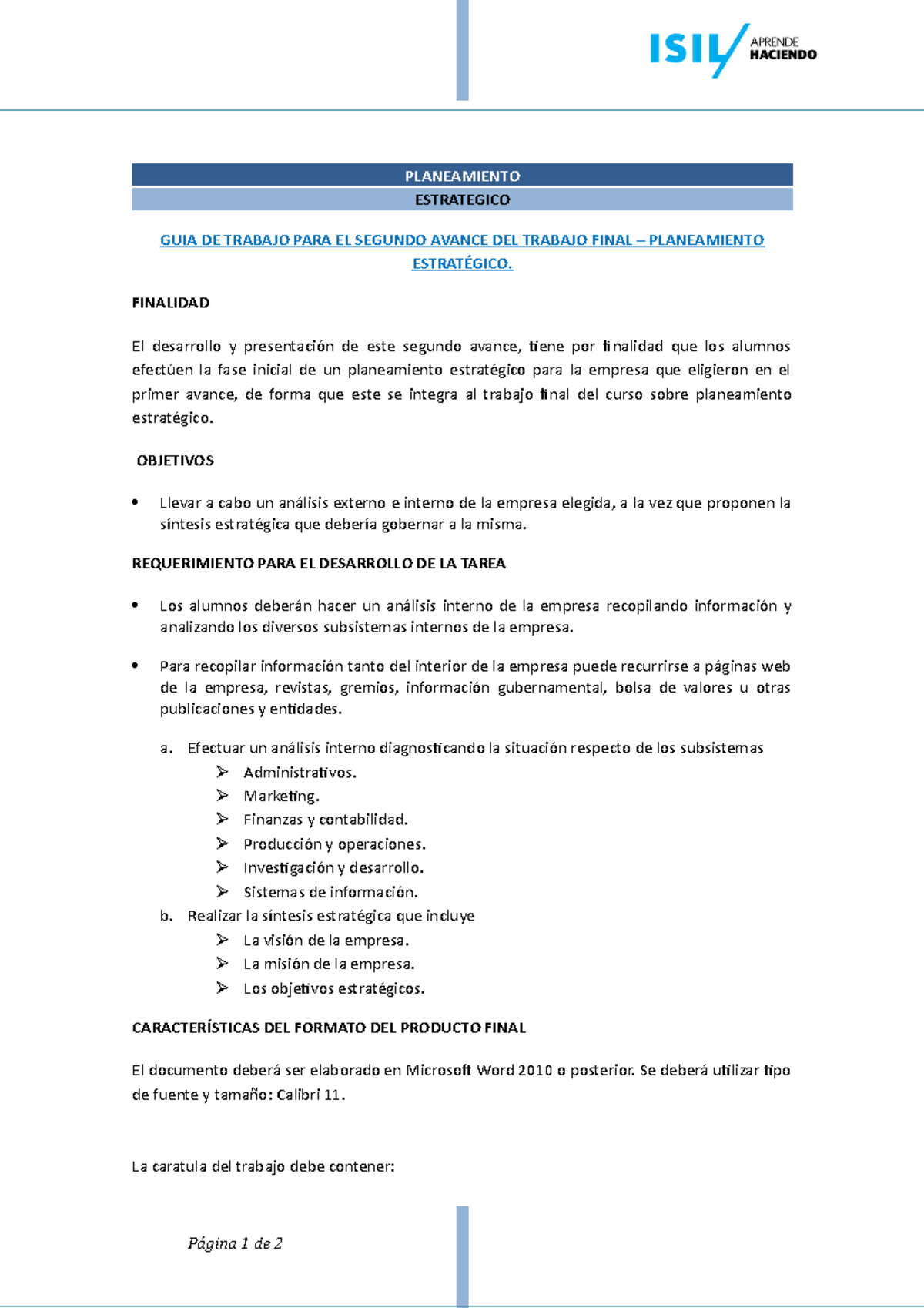 1-PE - Segundo Avance - Sesion 13 - PLANEAMIENTO ESTRATEGICO GUIA DE ...