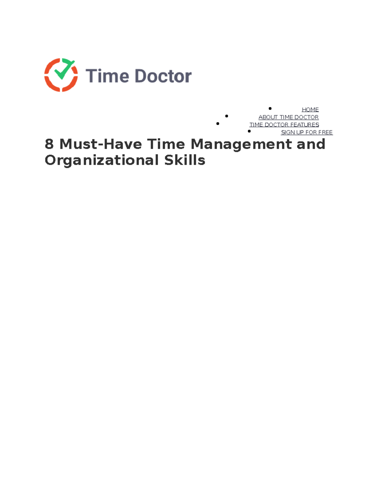 Time management and organizational skills raw data - HOME ABOUT TIME ...