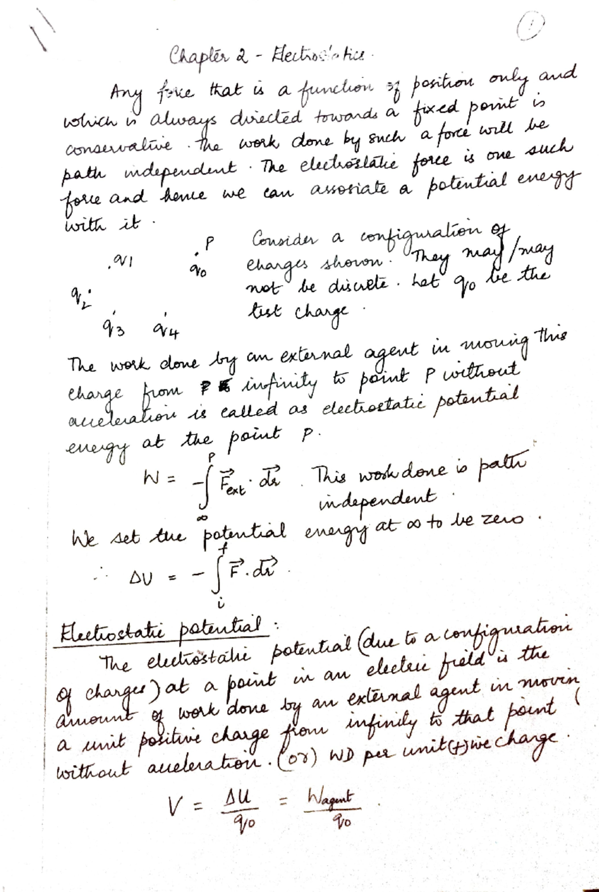 Electric potential and capacitance notes - Physics HL - Studocu