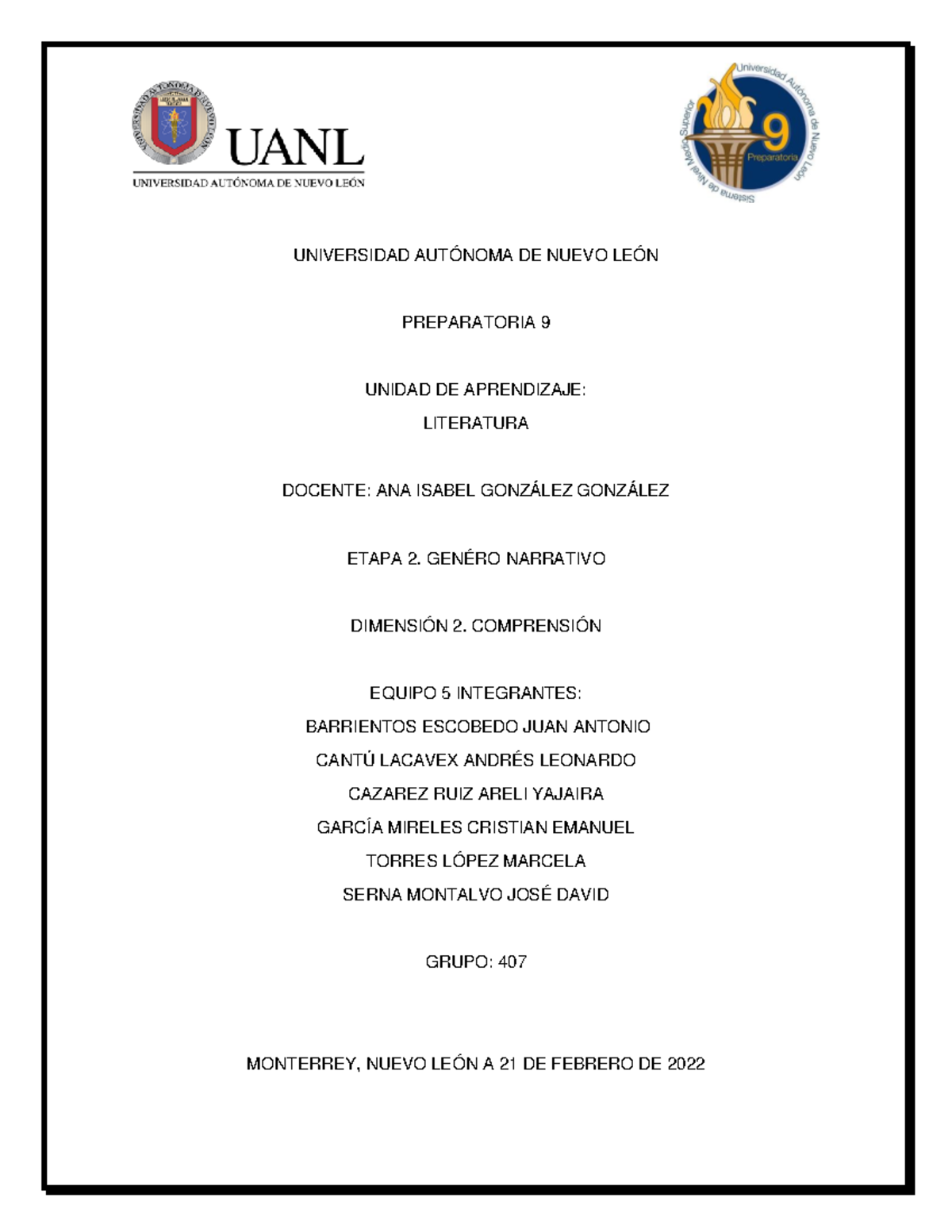 Equipo-5 E2-Dimensión-2 LIT - UNIVERSIDAD AUTÓNOMA DE NUEVO LEÓN ...