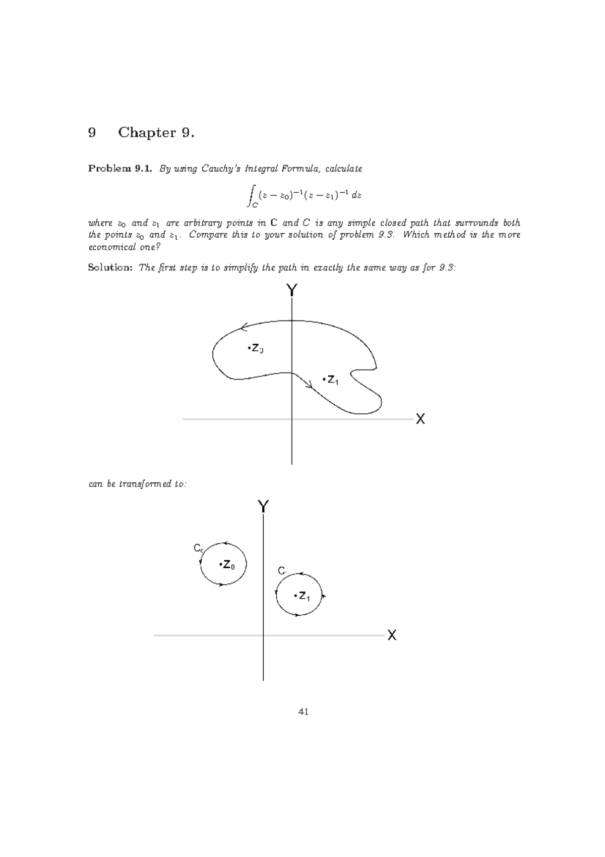 Solutions Chapter 9 - 9 Chapter 9. Problem 9.1 using Cauchy’s Integral ...
