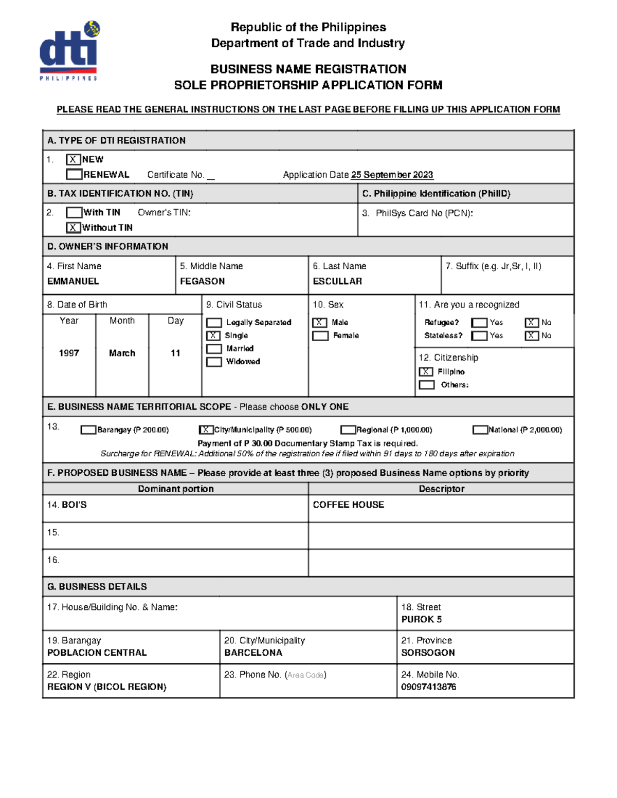 Undertaking ETHI156715328198 - Republic of the Philippines Department ...