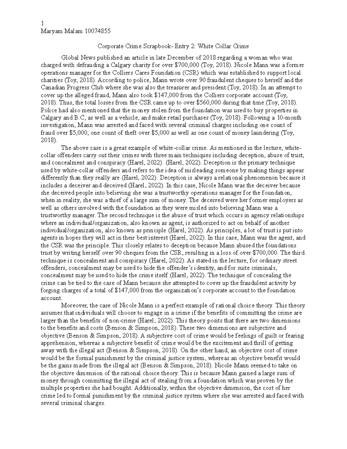 Corporate Crime Scrapbook 2 - 1 Maryam Malam 10074855 Corporate Crime ...