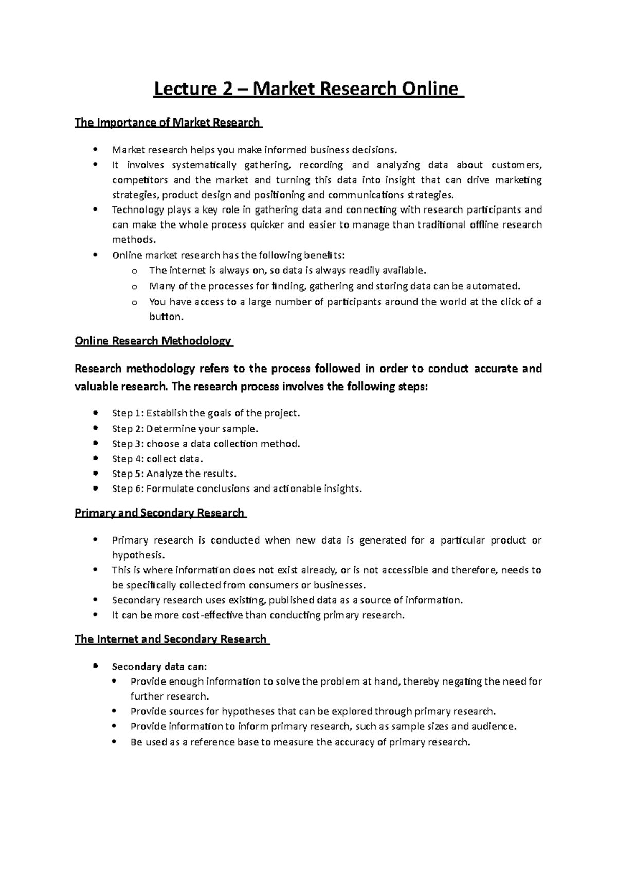 Lecture 2 - Online Market Research - Lecture 2 – Market Research Online ...