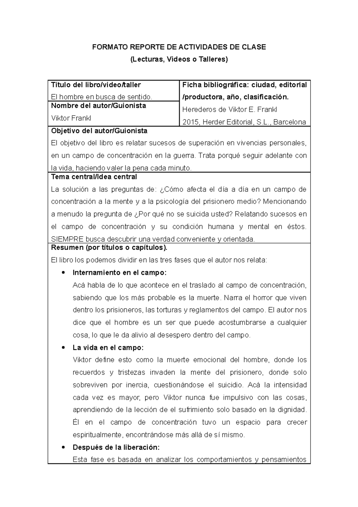 Ficha L8 - assssssss - FORMATO REPORTE DE ACTIVIDADES DE CLASE ...