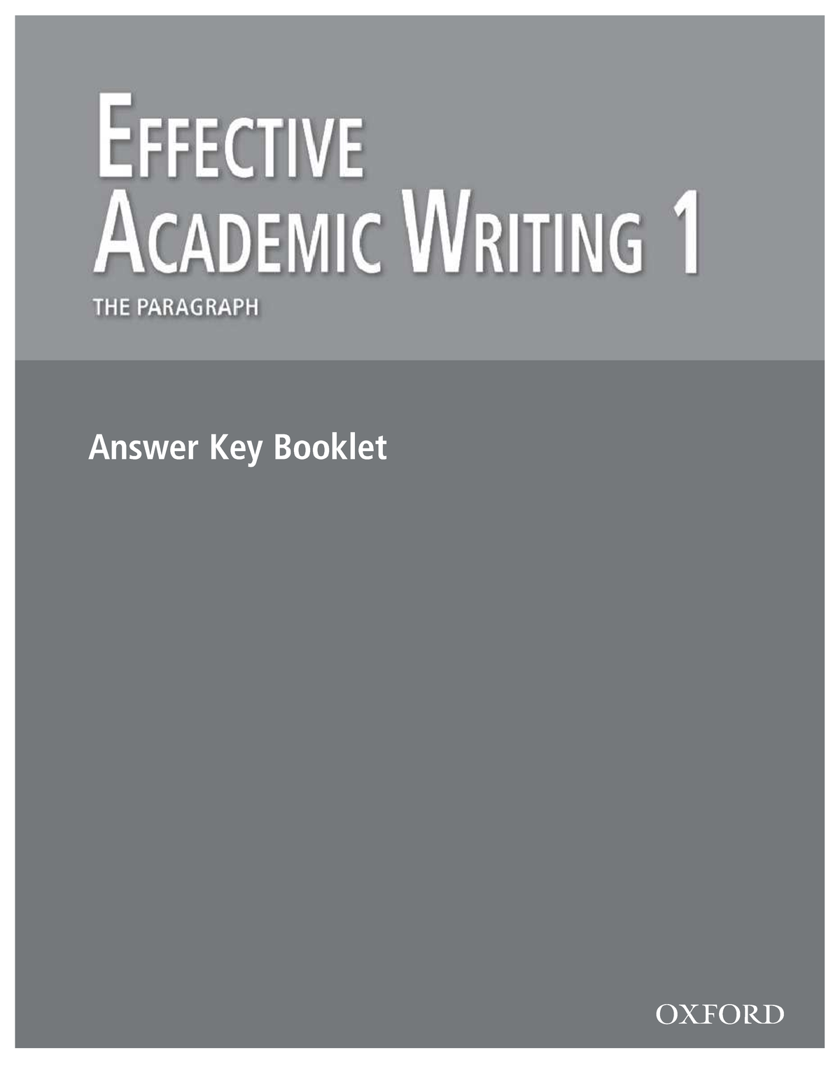 Effective academic writing 1 answer keypdf - 22 Answer Key ...