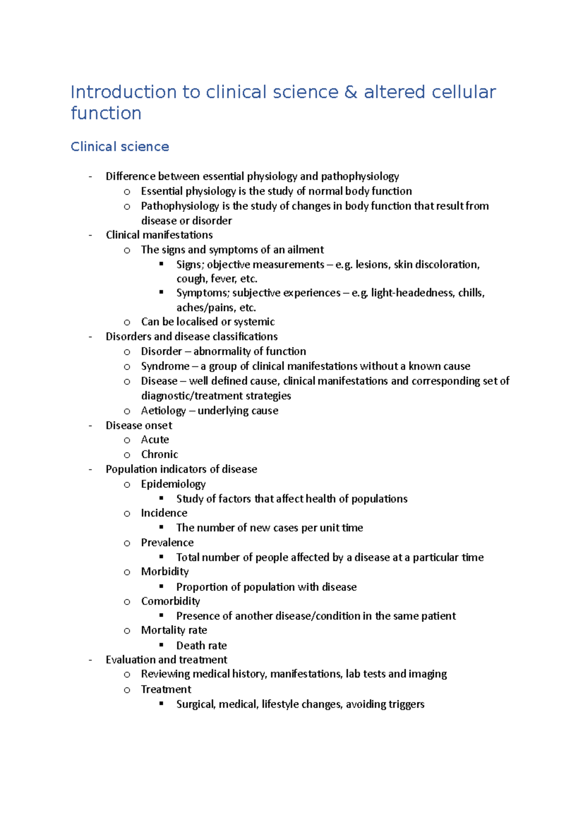 Introduction to clinical science - lesions, skin discoloration, cough ...