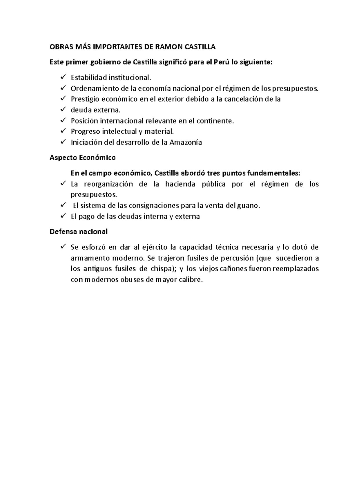 Obras MÁS Importantes DE Ramon Castilla - OBRAS MÁS IMPORTANTES DE ...