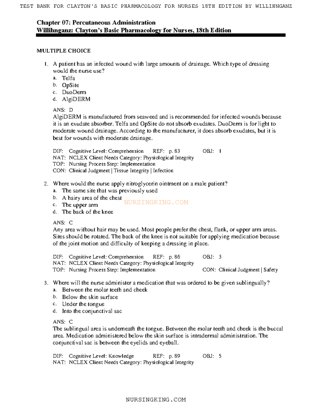 07 - Use as a guide only - NURSINGKING Chapter 07: Percutaneous ...