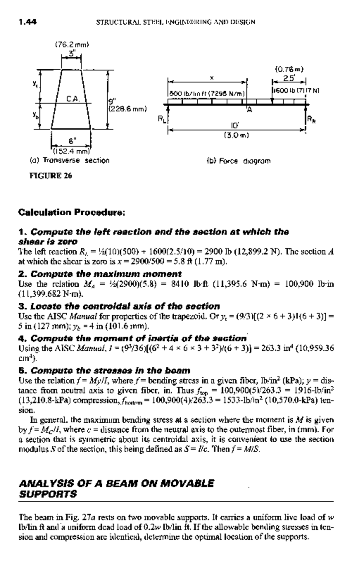 Civil-engineering-calculations - (a) Transverse section (b) Force ...