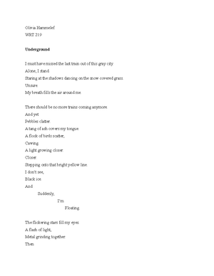 WRT 219 Lab 2 - Creative response writings - Olivia Hammelef Planet X ...