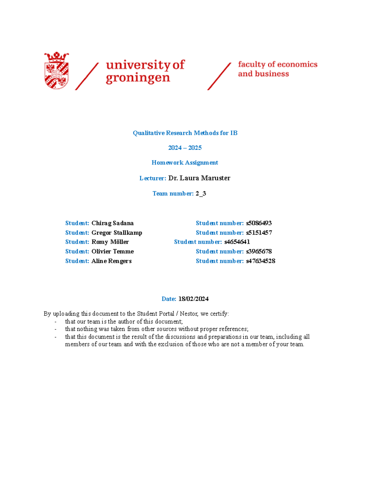 QRM assignment 2 3 - QRM interview guide Generative AI - Qualitative Research Methods for IB ...