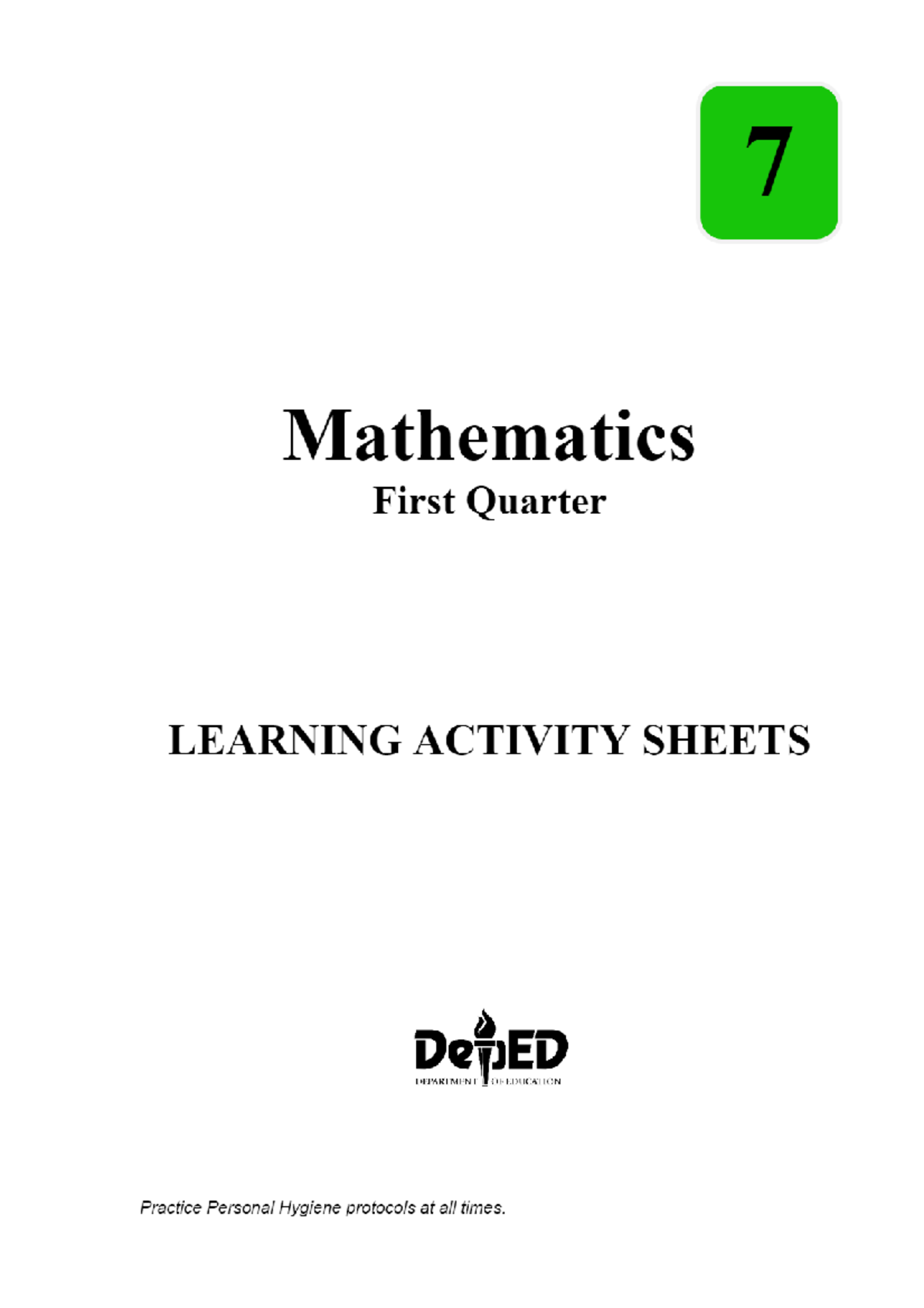 MATH 7 LAS - Use this to study - Mathematics, Science, and Technology ...