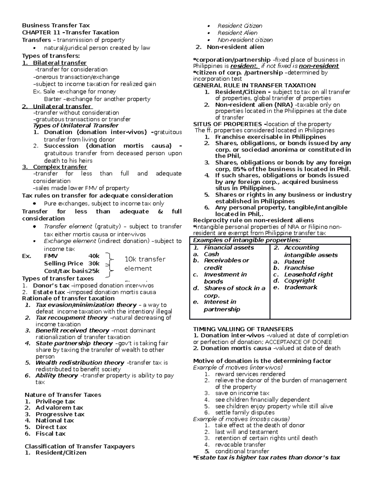 Pdfcookie - Lecture notes 111 - Business Transfer Tax CHAPTER 11 ...