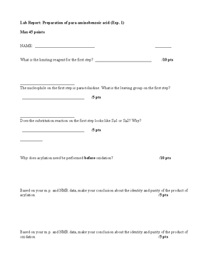 Report 2 - Reductive amination - Lab Report: Reductive amination (Exp ...
