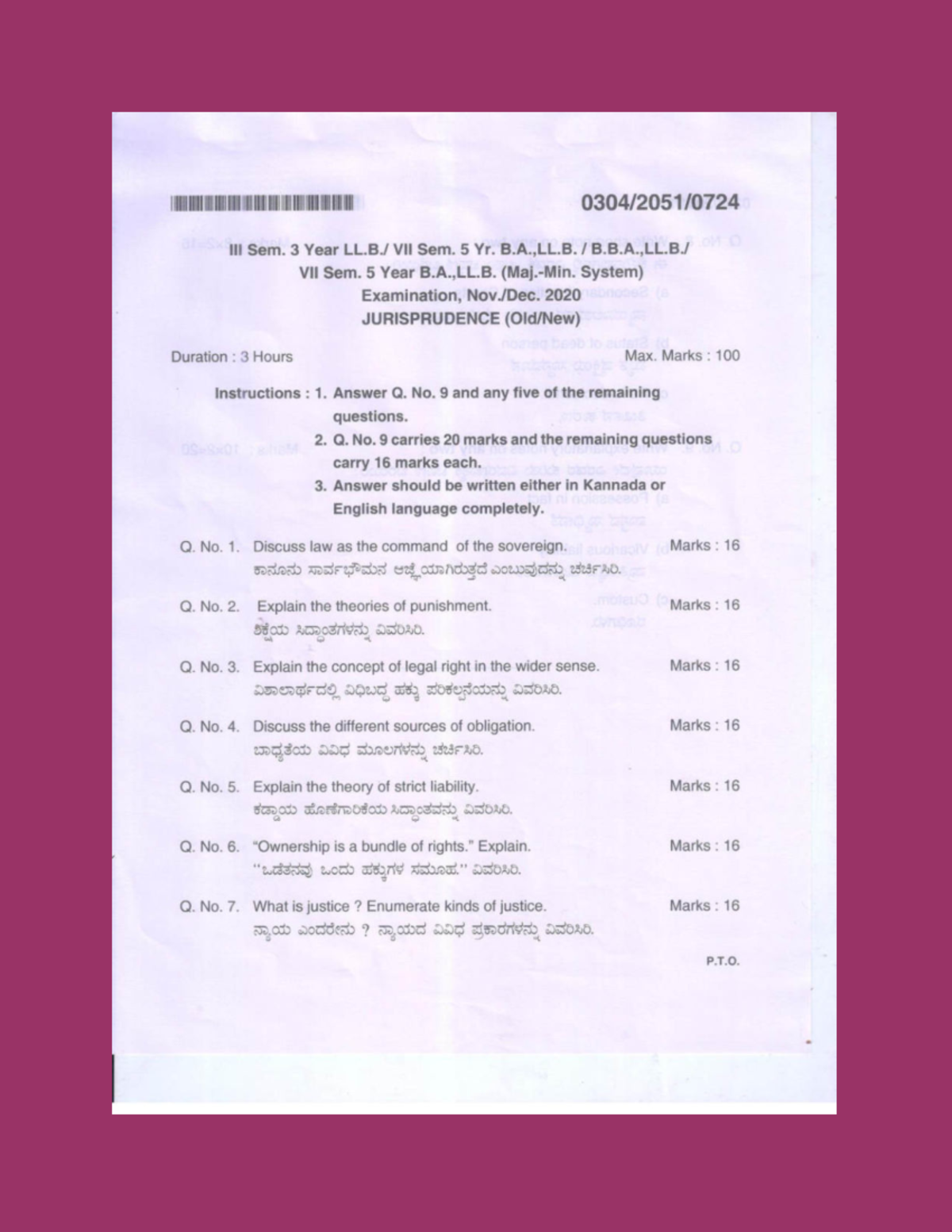 U-Jurisprudence Nov2020-100 - Bba llb - Studocu