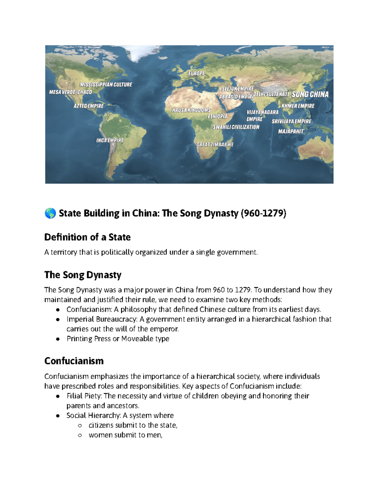 Unit 1 AP World Review Guide - 🌎 State Building in China: The Song ...