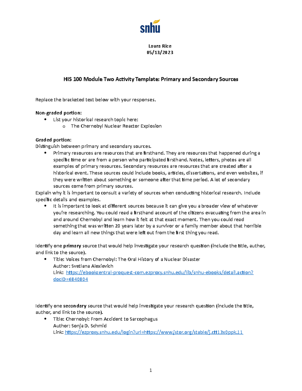 Module 2 activity primary and secondary resources completed assignment ...