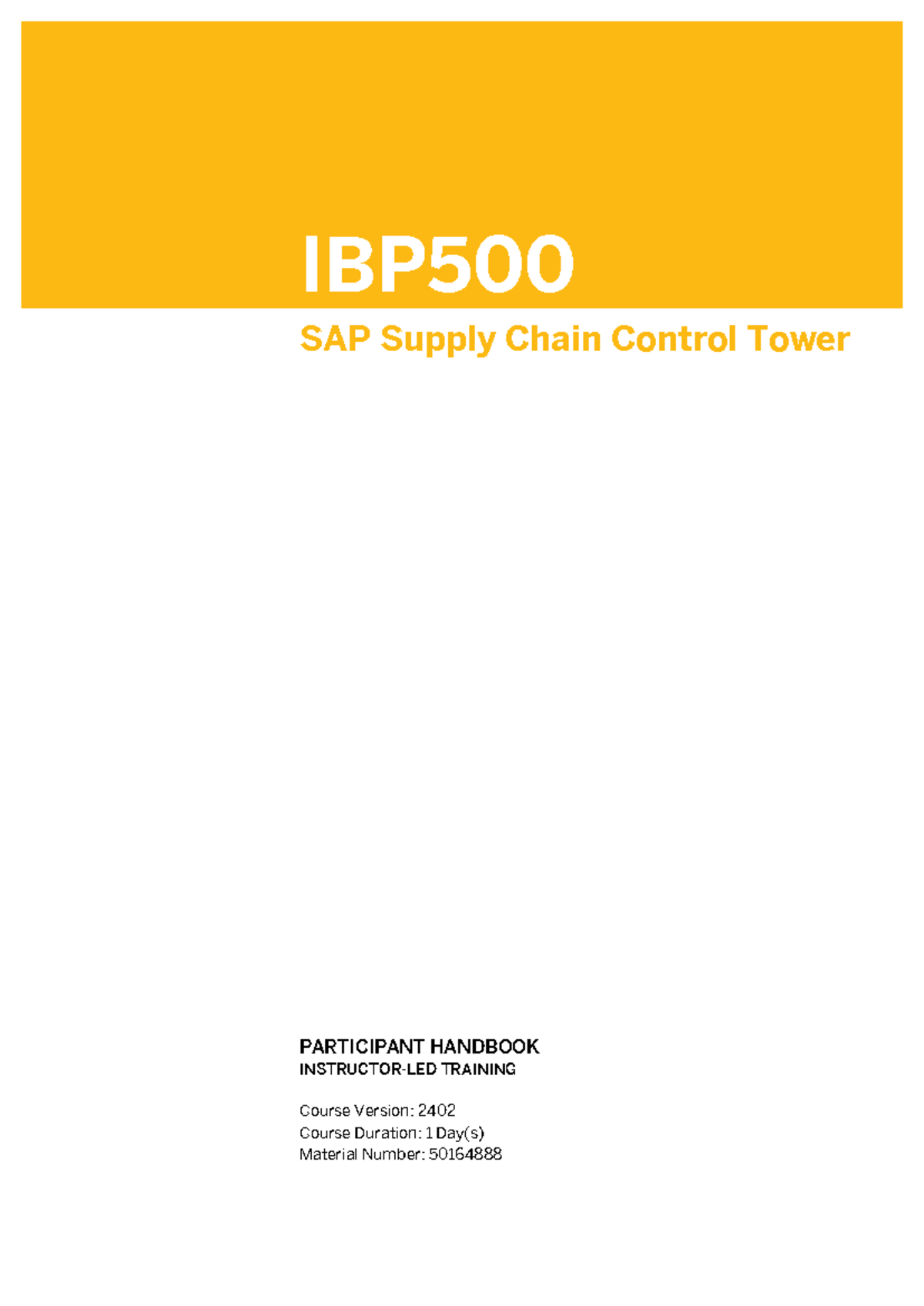 IBP500 EN Col2402 - IBP - IBP SAP Supply Chain Control Tower ...