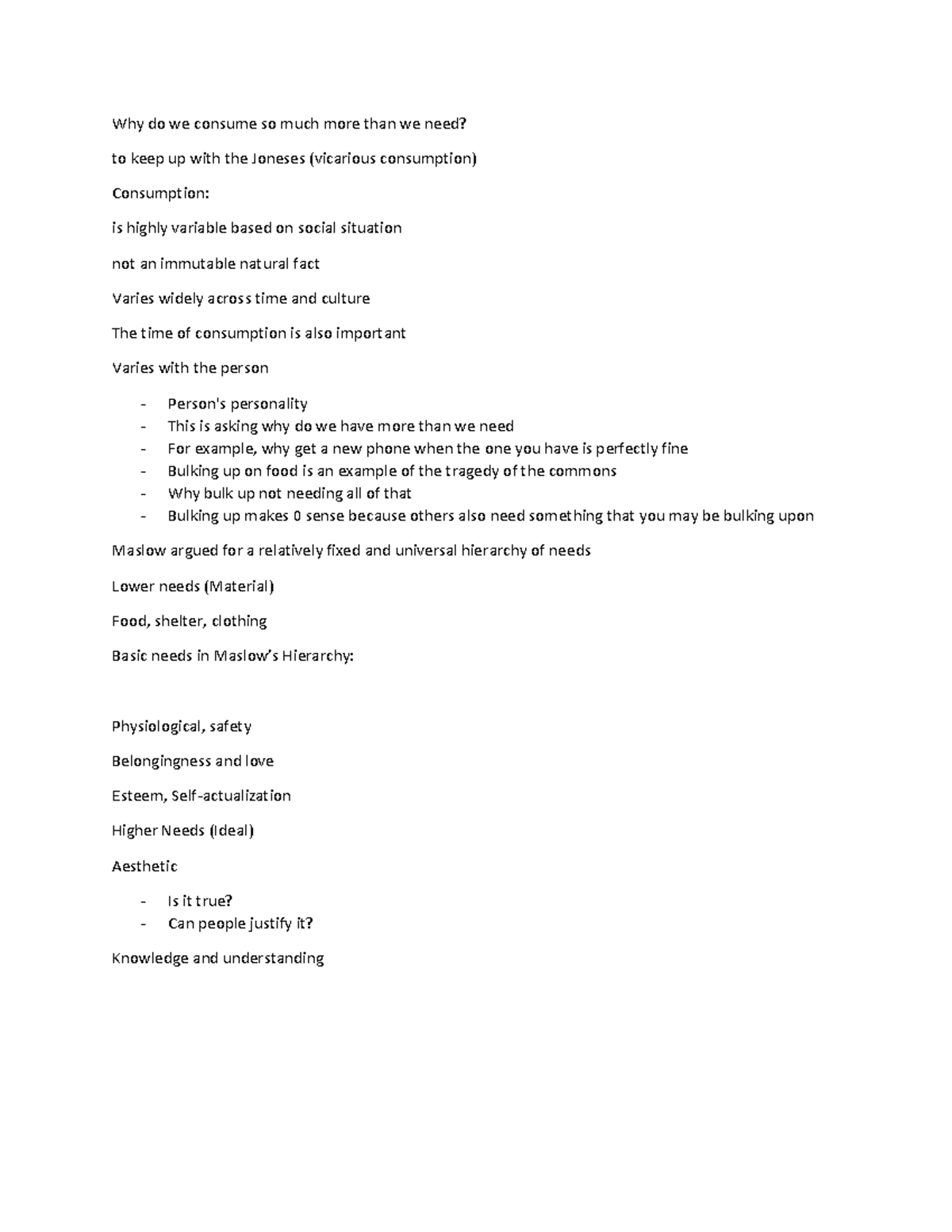 Envi note - environmental issues lecture notes - Why do we consume so ...