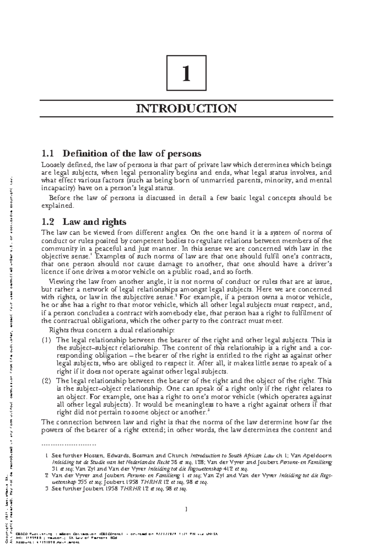 Heaton 2021 1 Introduction SALaw Of Persons 6Ed - 1 1 INTRODUCTION 1 ...