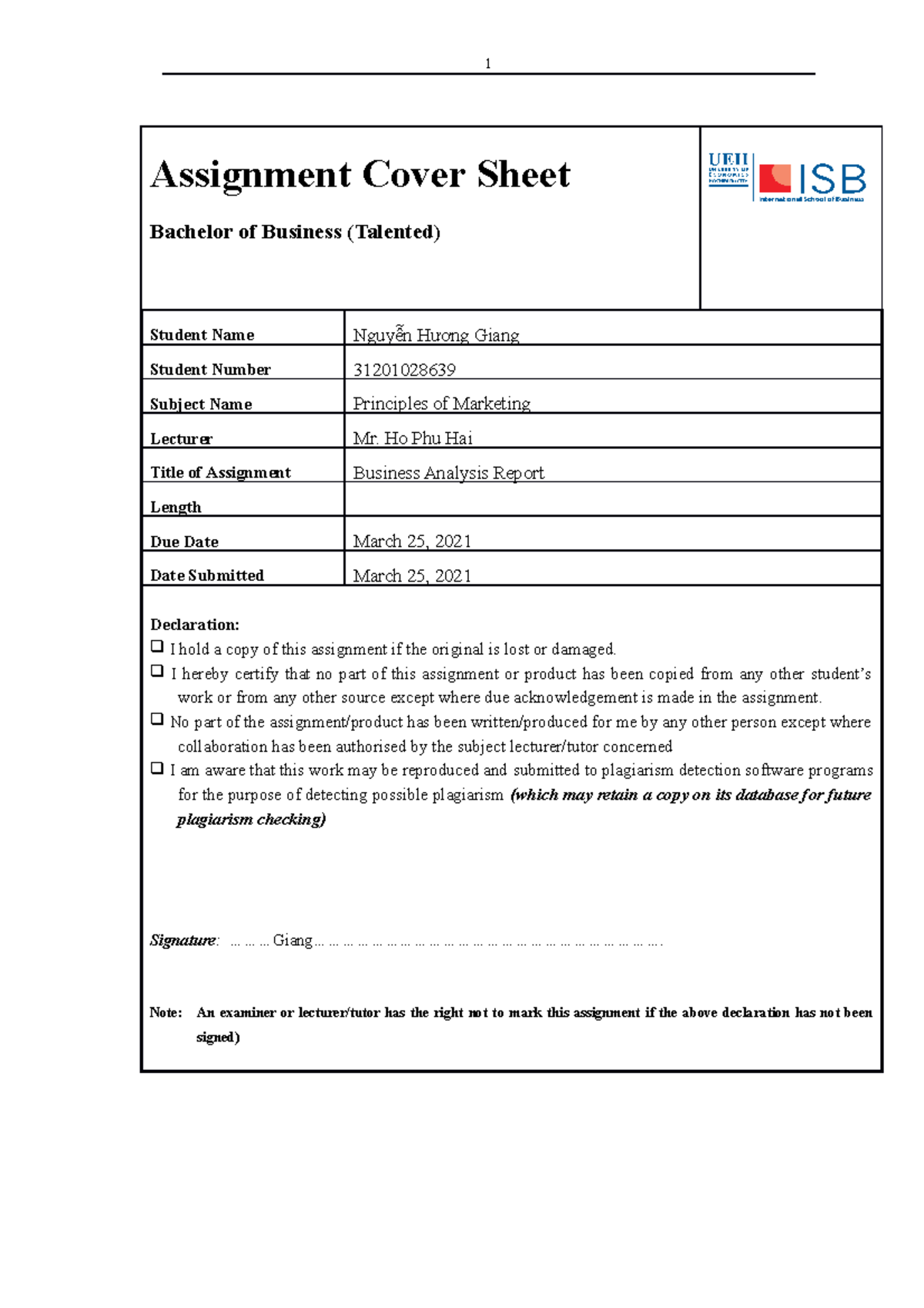 Business-Analysis-Report Nguyen-Huong-Giang 312010 28639-Copy ...