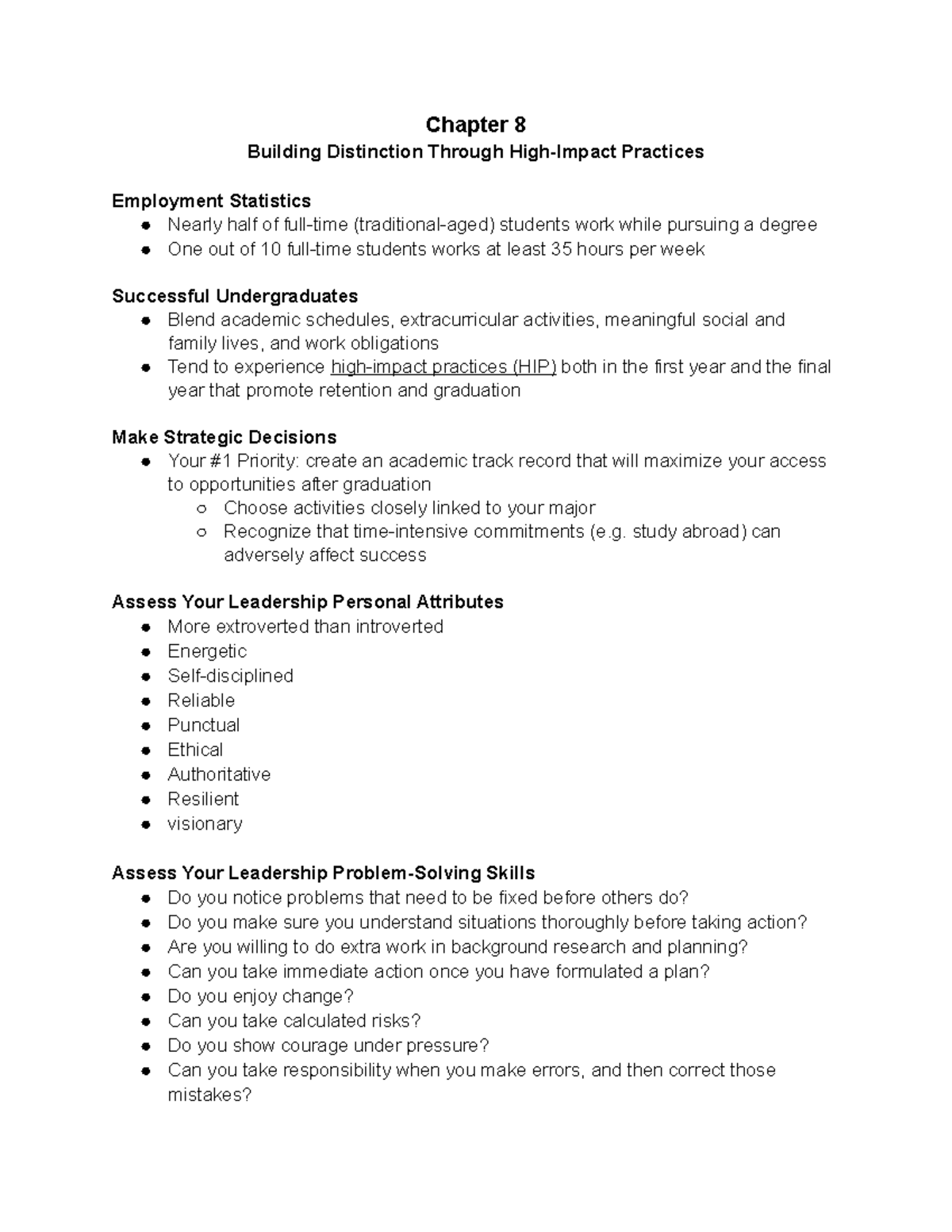 Chapter 8 - Building Distinction Through High-Impact Practices ...