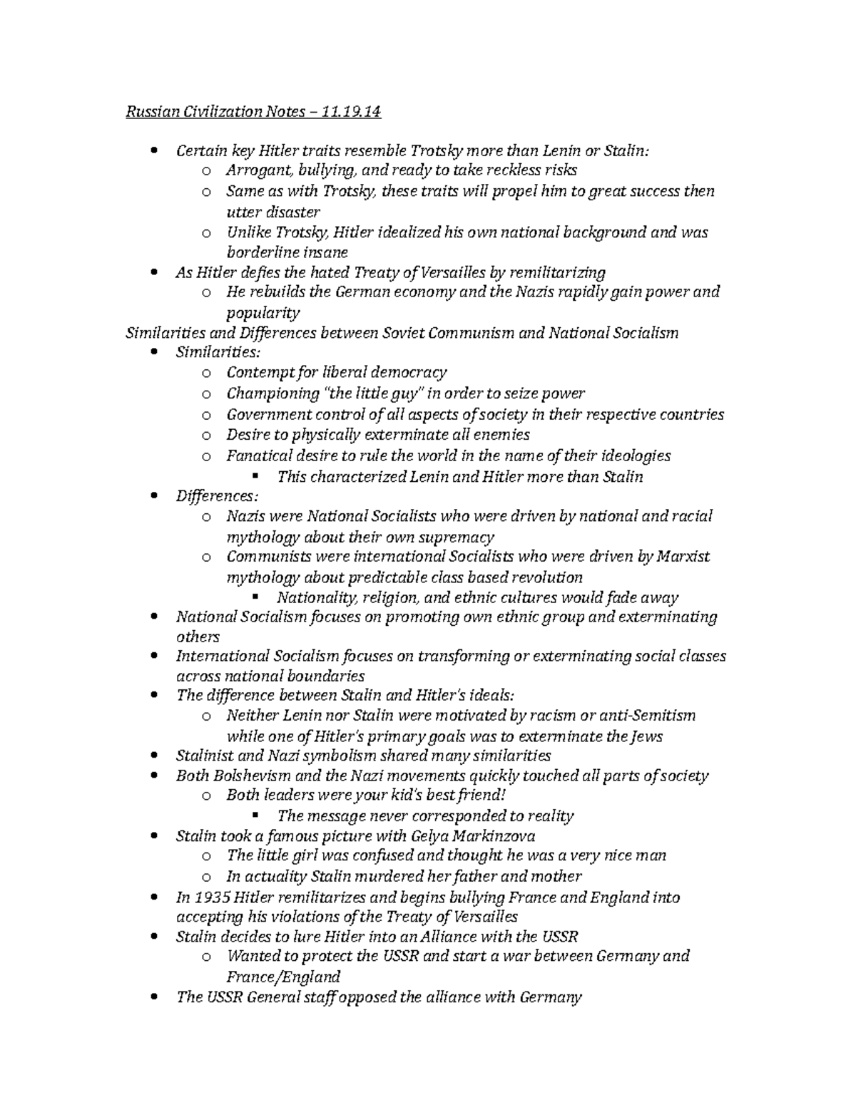 Russian Civ. – 11/19/14 - Russian Civilization Notes – 11. Certain key ...