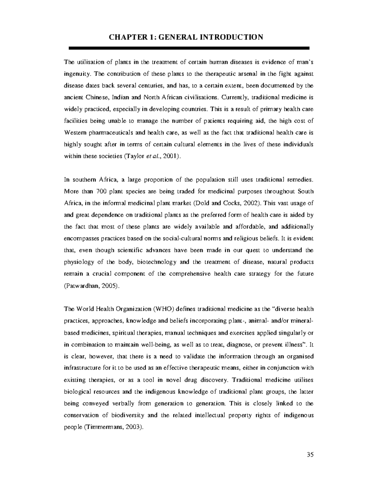 Dissertation A Phytochemical and Pharmacological Study of Te - CHAPTER ...