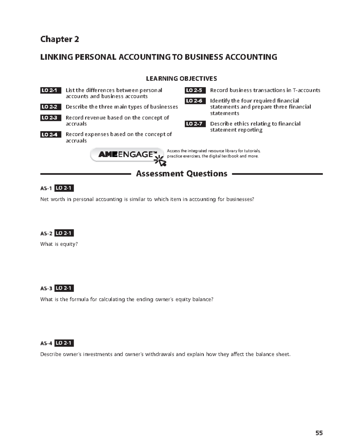 Workbook 2 done - Answers - Chapter 2 LINKING PERSONAL ACCOUNTING TO ...