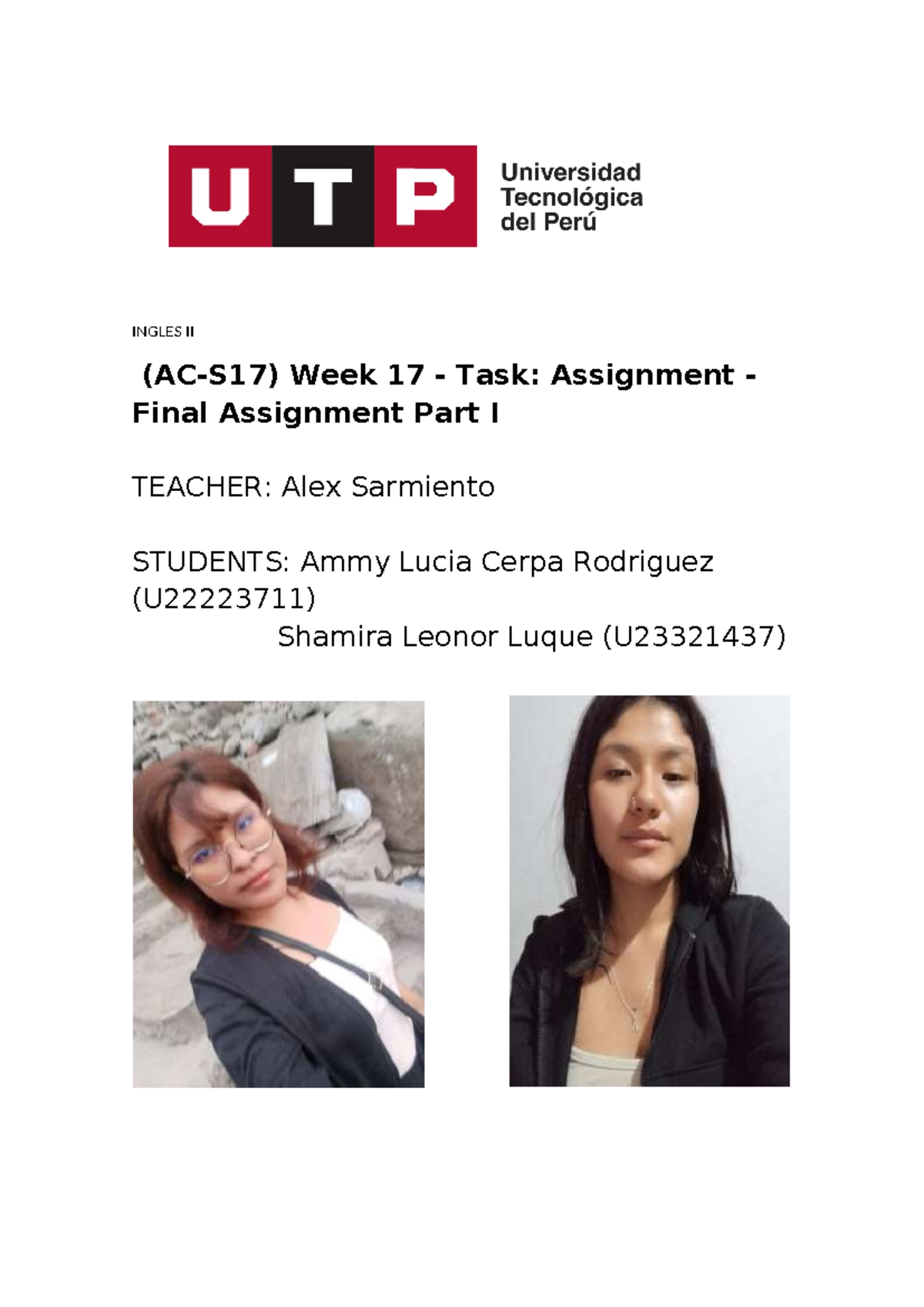 Tarea Final Ingles 3 - Ingles III - INGLES II (AC-S17) Week 17 - Task: Assignment - Final ...